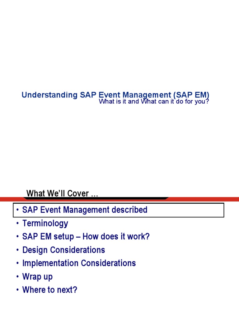 Understanding SAP Event Management | PDF | Business Process | System