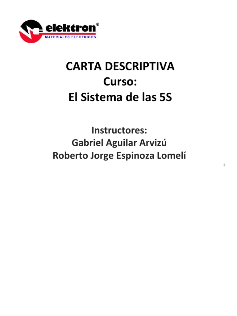 Elektron Carta Descriptiva 5S | PDF
