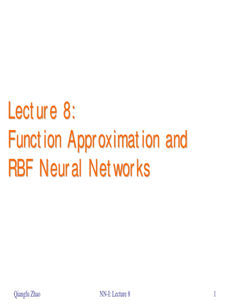 Function Approximation and RBF Neural Networks | PDF | Artificial ...