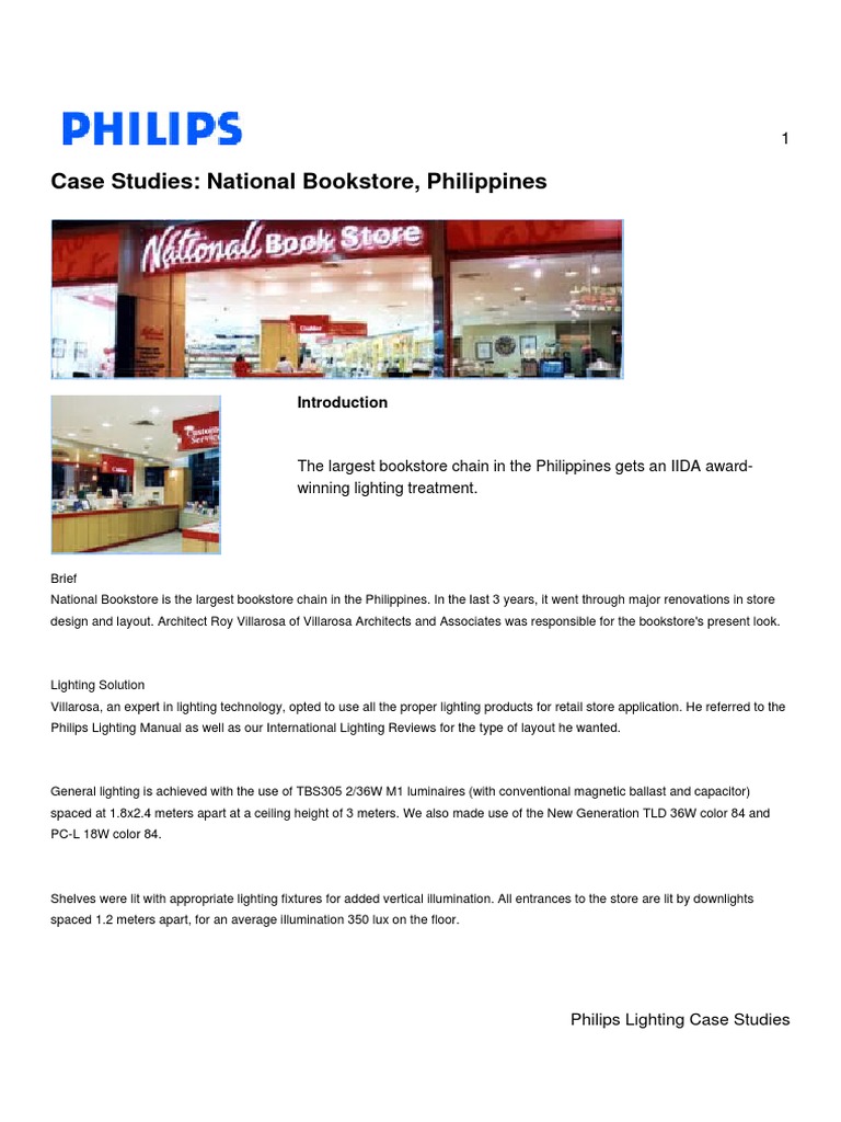 National Bookstore Lighting Case Study | PDF