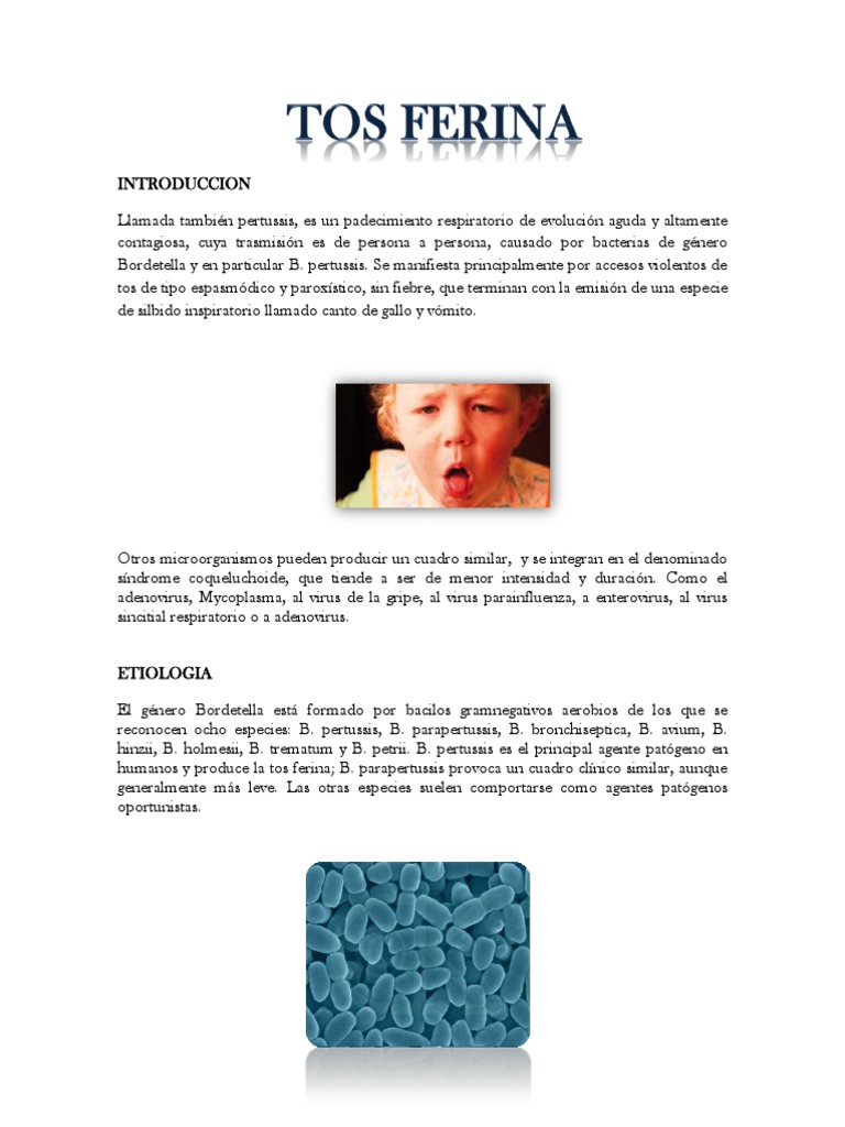 Tos Ferina | PDF | Especialidades Medicas | Enfermedades y trastornos