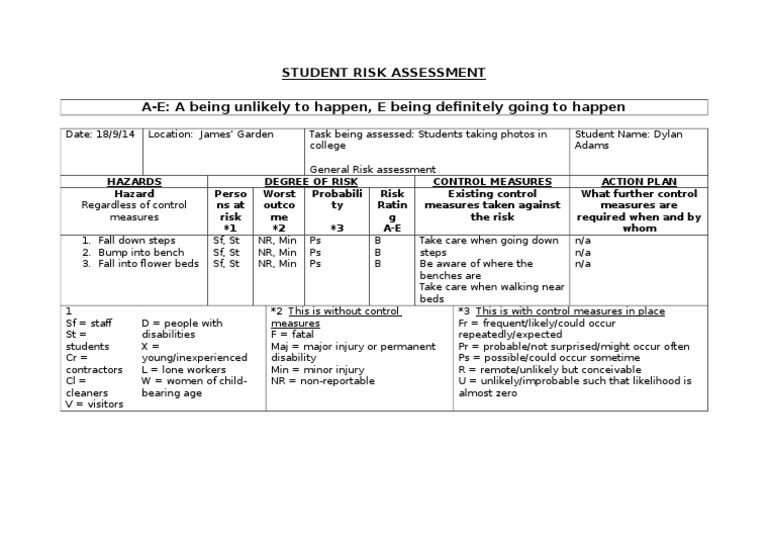 Risk Assessment Garden | PDF