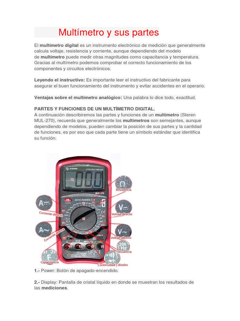 Multimetro y Su Partes | PDF | Tecnología