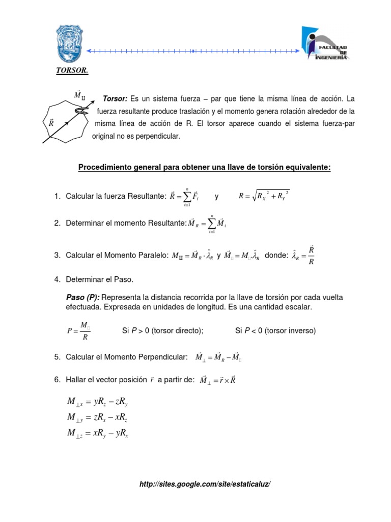 Cálculo del Momento Torsor en Estática | PDF | Ciencia y matemáticas