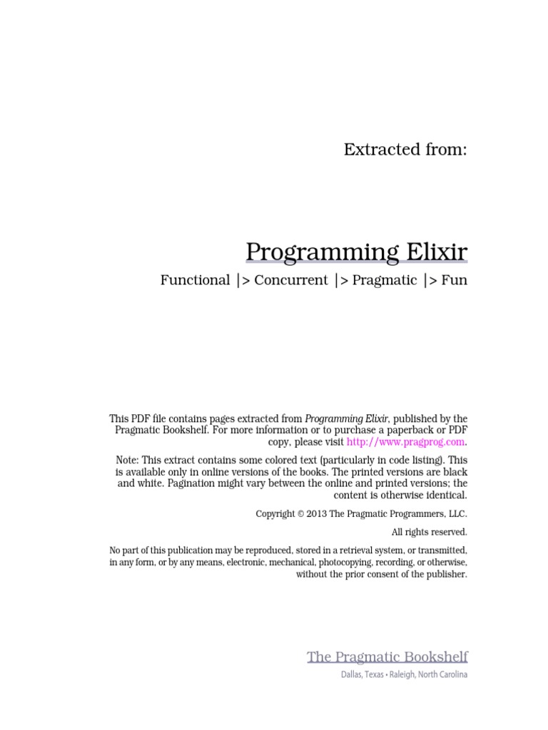 Introduction To Programming Elixir | PDF | Object Oriented Programming | Class (Computer ...