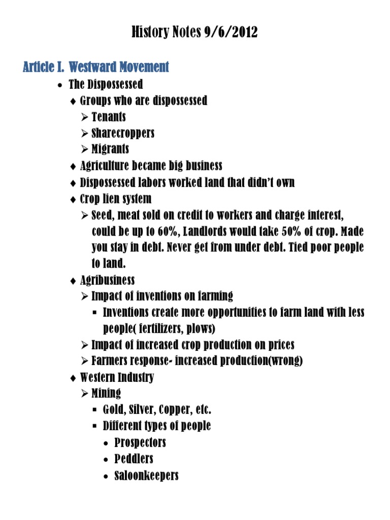 History Notes 9-6-2012 | PDF | New Deal | African American Civil Rights ...