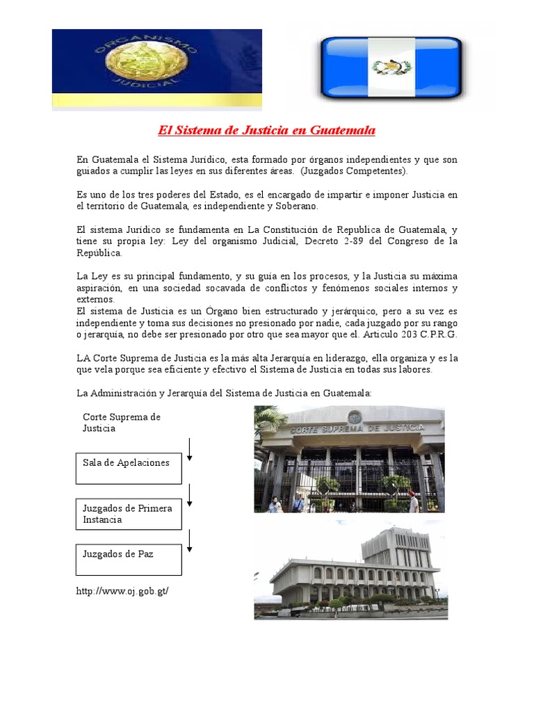 El Sistema de Justicia en Guatemala Trabajo | PDF | Crimen y violencia ...