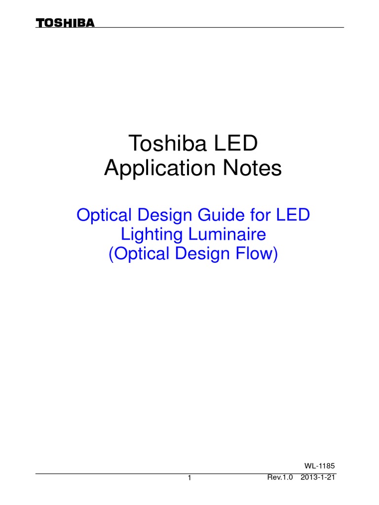 Toshiba LED Application Notes | PDF | Light Emitting Diode | Lighting