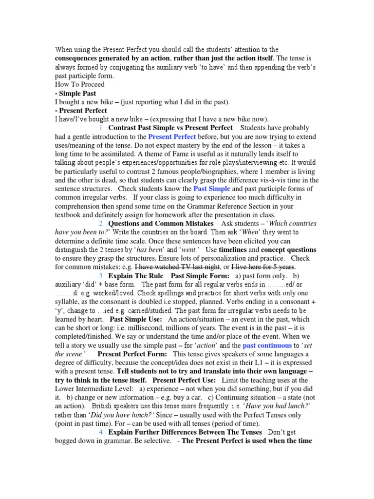 How To Proceed: Present Perfect | PDF | Career & Growth | Language Arts ...