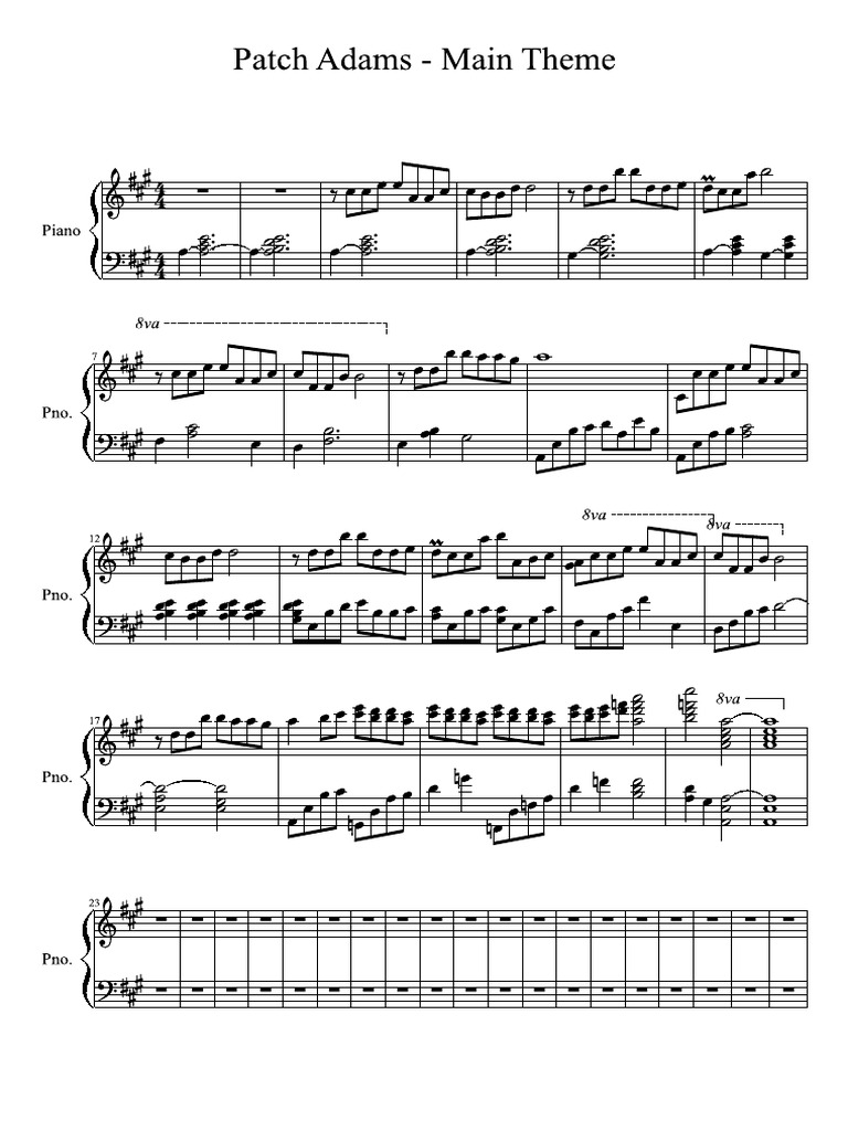 Patch Adams Main Theme Piano PDF | PDF