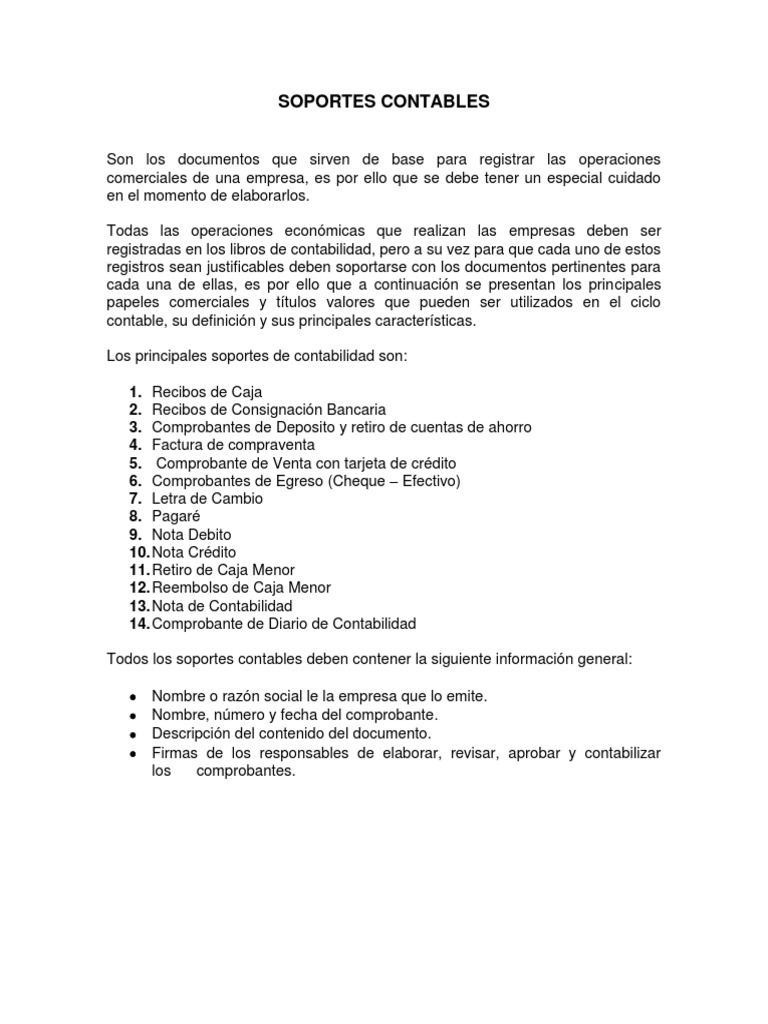Soportes Contables | PDF | Contabilidad | Cheque