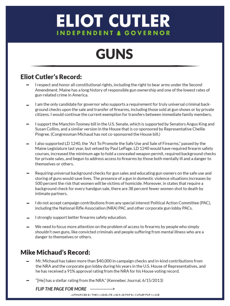 One Pager - Gun Safety | PDF | National Rifle Association | Right To ...