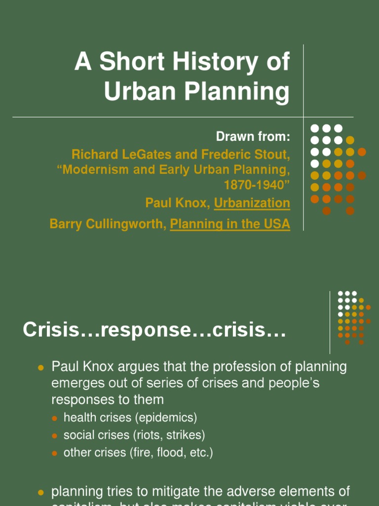 A Short History of Urban Planning | PDF | Urban Planning | Urban Geography