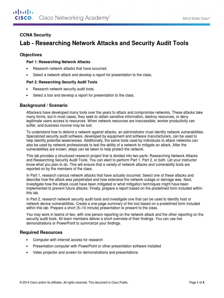 1.5.1.1 Lab - Researching Network Attacks and Security Audit Tools | PDF | Vulnerability ...