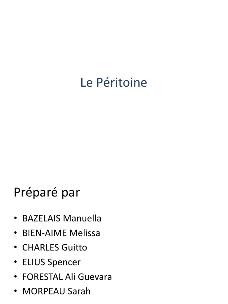 Le Peritoine | PDF | Péritoine | Abdomen