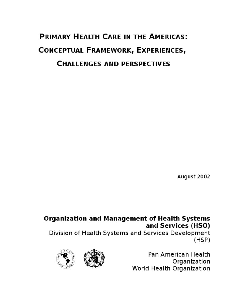 Primary Healthcare | PDF | Pan American Health Organization ...