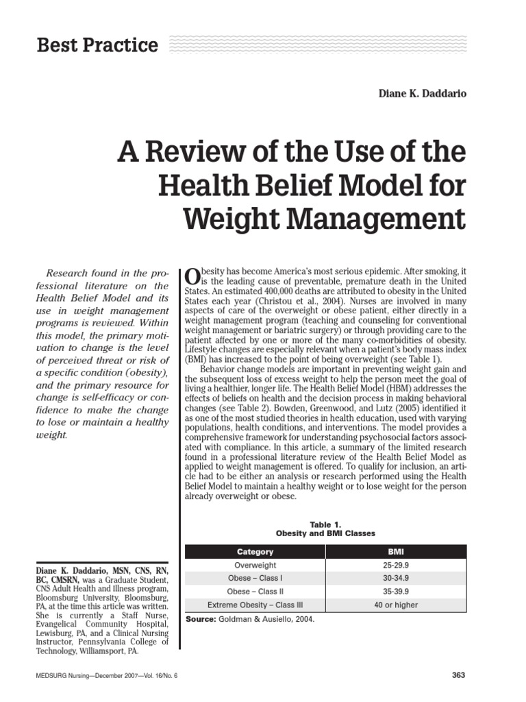 HMB Weight Management | PDF | Obesity | Behavior
