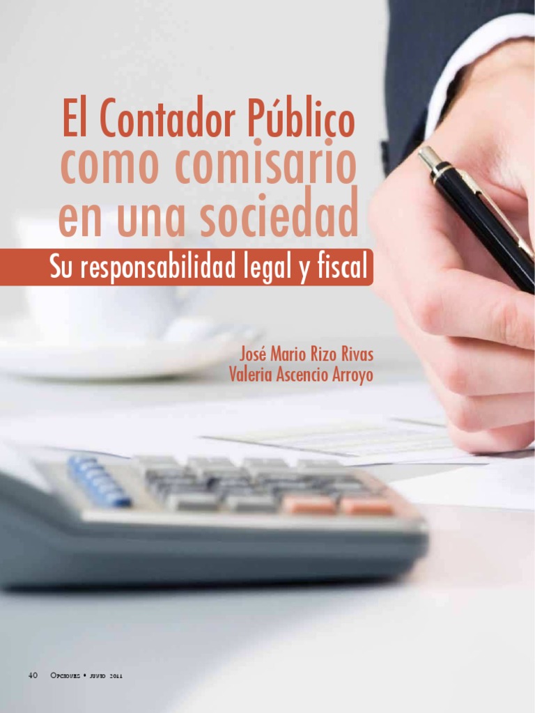 El Contador Público como comisario en una sociedad.pdf | Liquidación | Contabilidad