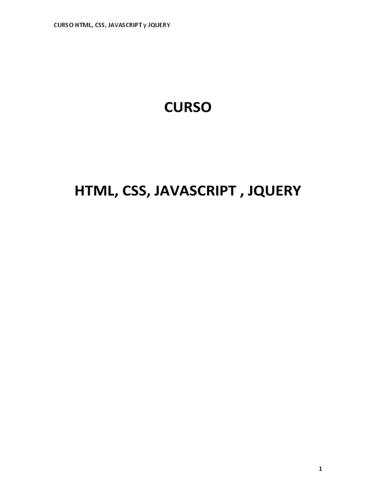 Curso HTML - CSS - JS | PDF | Hojas de estilo en cascada | HTML