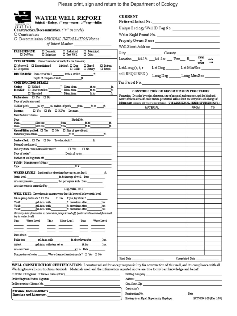 Blank Well Log PDF | Download Free PDF | Nature