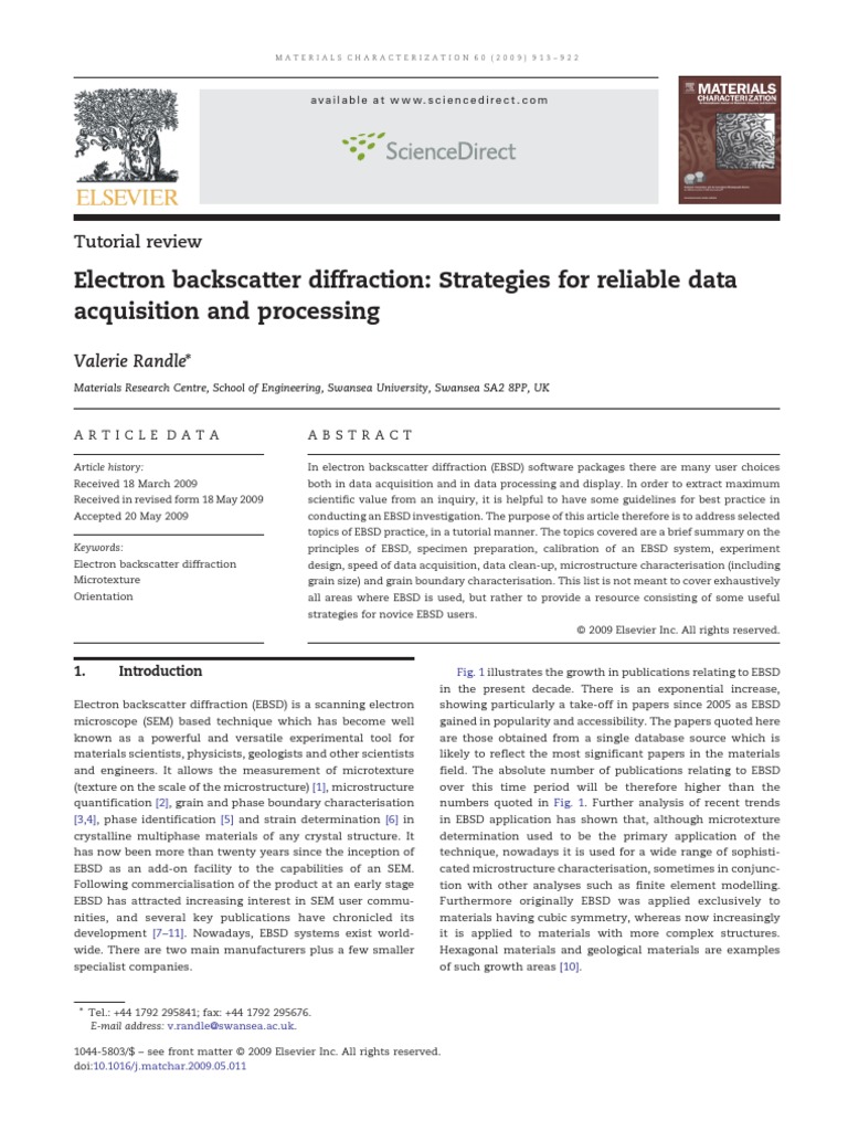 Electron Backscatter Diffraction Strategies For Reliable Data ...