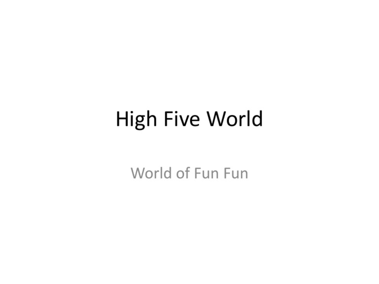 High Five World: Fun Activities Guide | PDF
