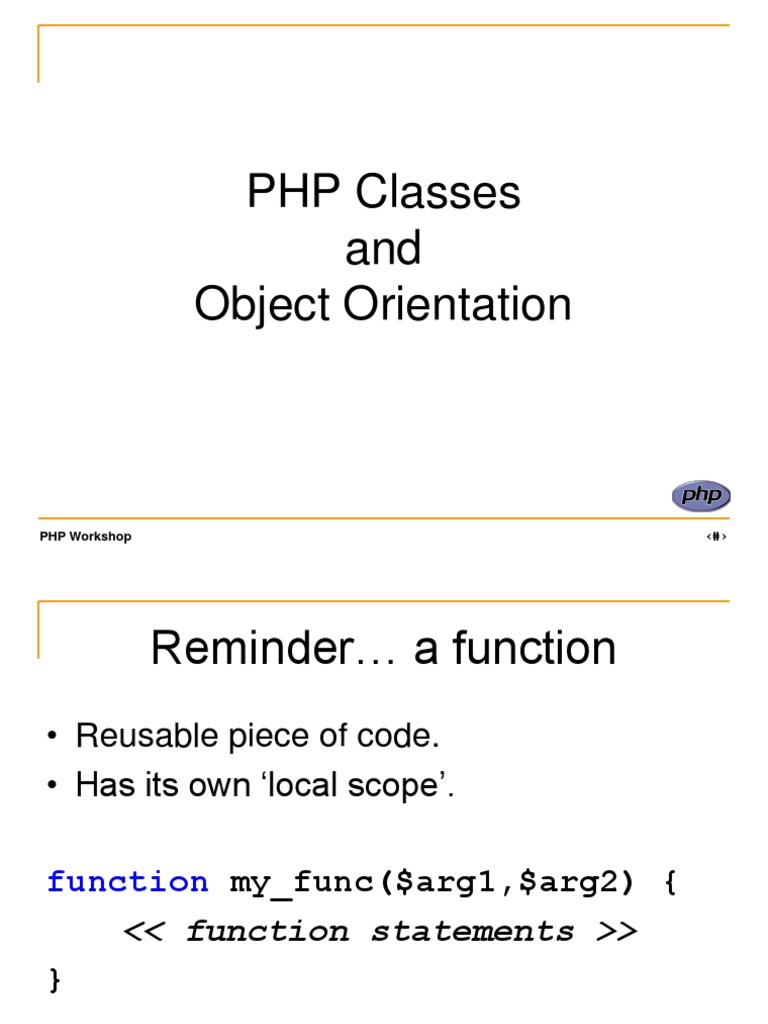 Php Classes And Object Orientation Pdf Constructor Object Oriented Programming Programming
