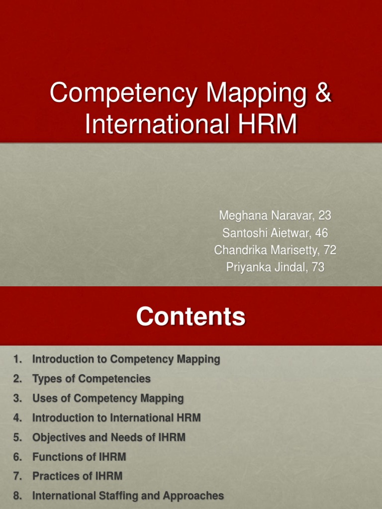 Competency Mapping & International HRM | PDF | Competence (Human ...
