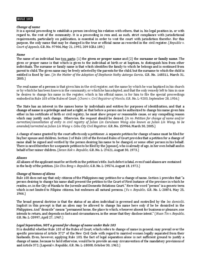 Rule 103 V Rule 108 Pdf Intersex Judgment Law 