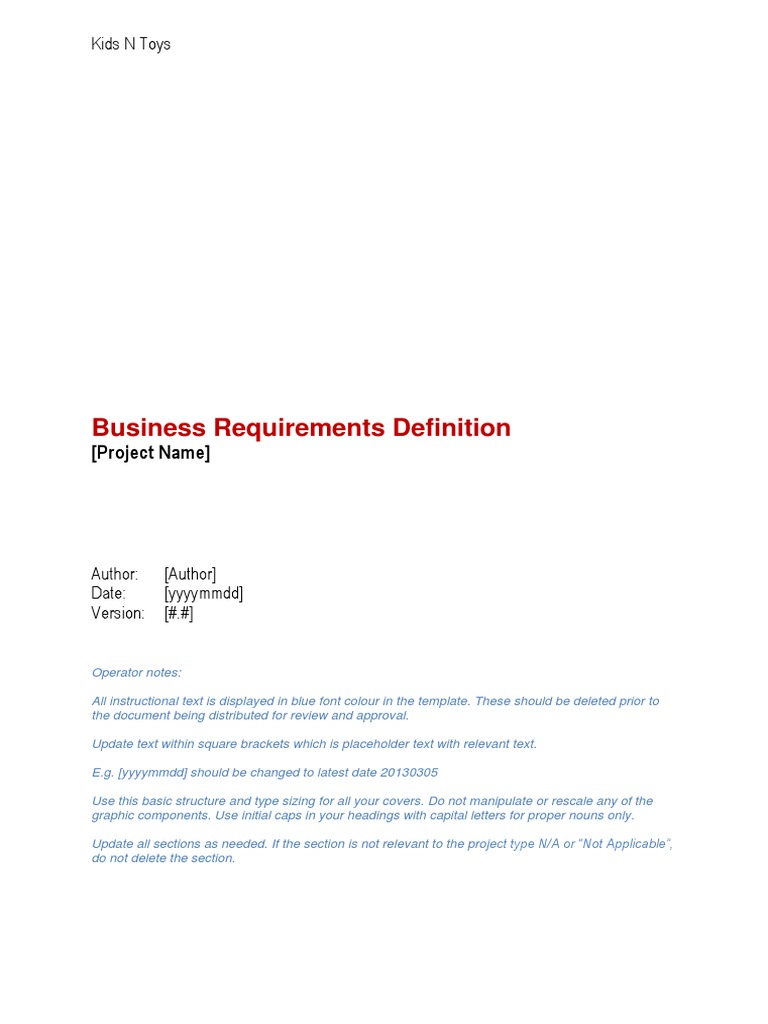 Business Requirements Definition: Kids N Toys | PDF | Use Case ...