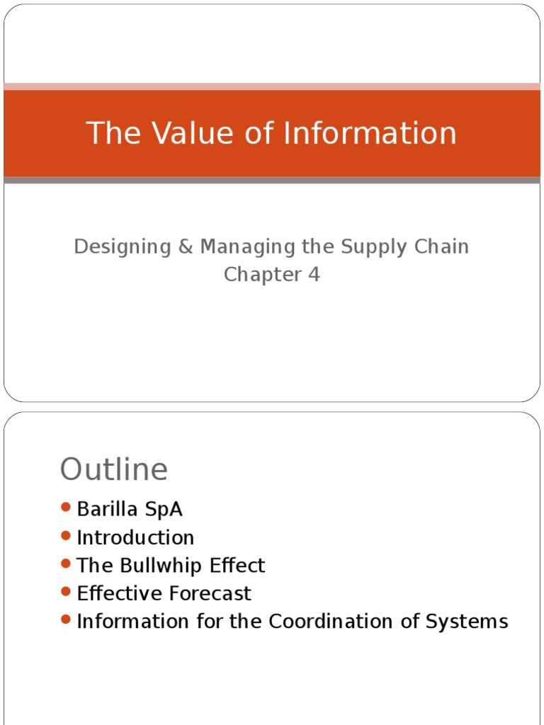The Value of Information: Designing & Managing The Supply Chain | PDF ...