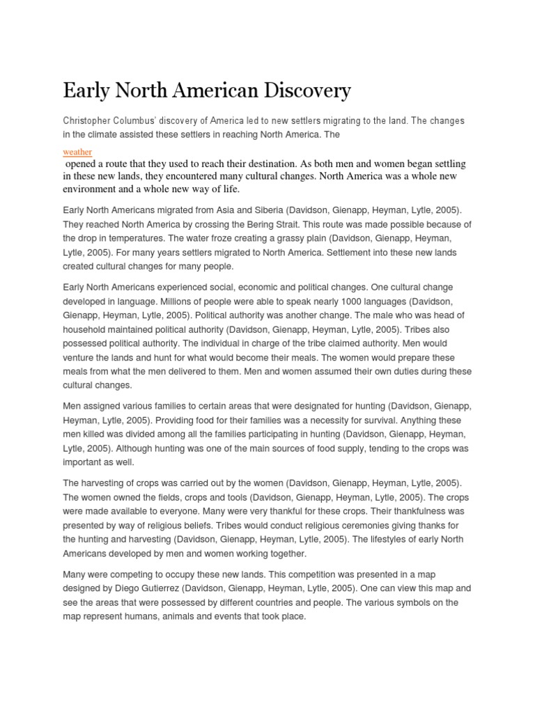 Early North American Settlements and Culture | PDF | North America ...