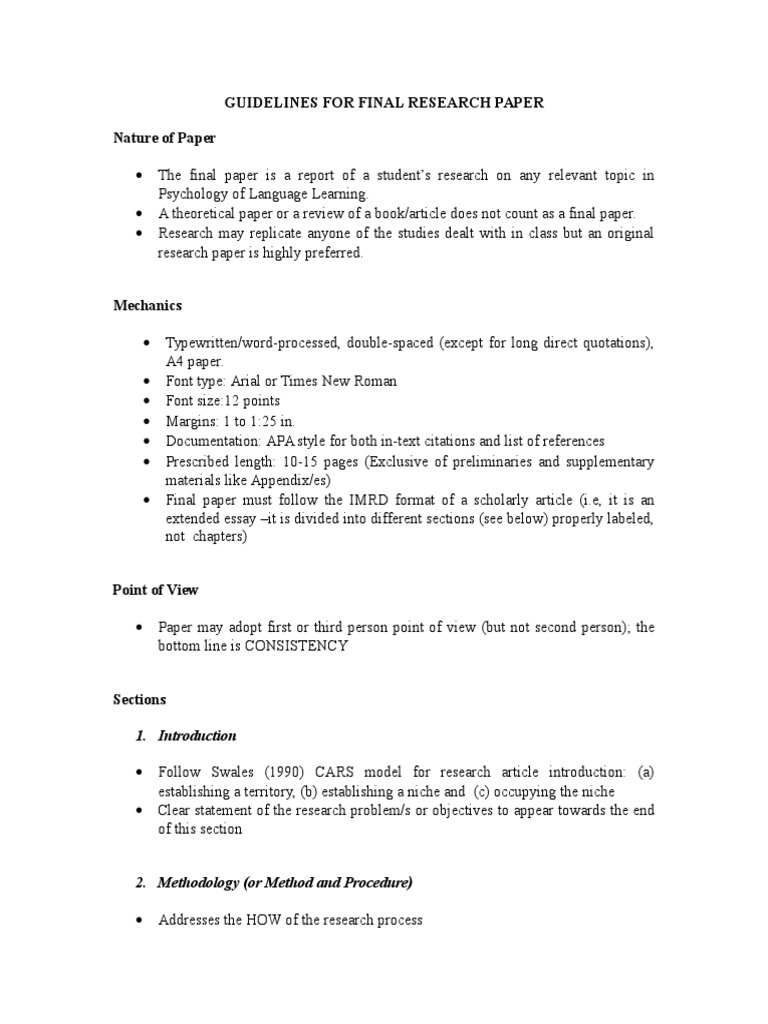 Research Paper Guidelines | PDF | Academic Publishing | Inquiry