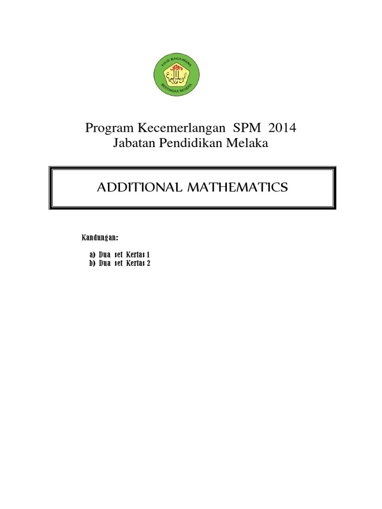 Add Math SPM 2014 Modul Melaka Gemilang | Trigonometric Functions ...