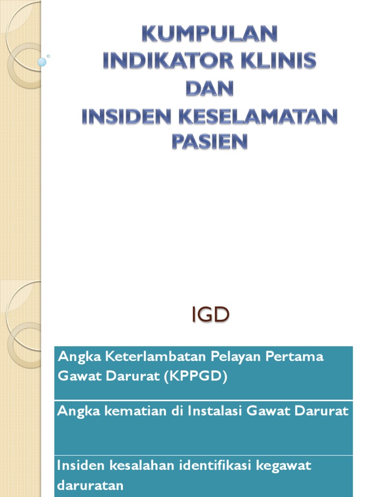Kumpulan Indikator Klinis & Insiden Keselamatan Pasien (IKP) PDF | PDF