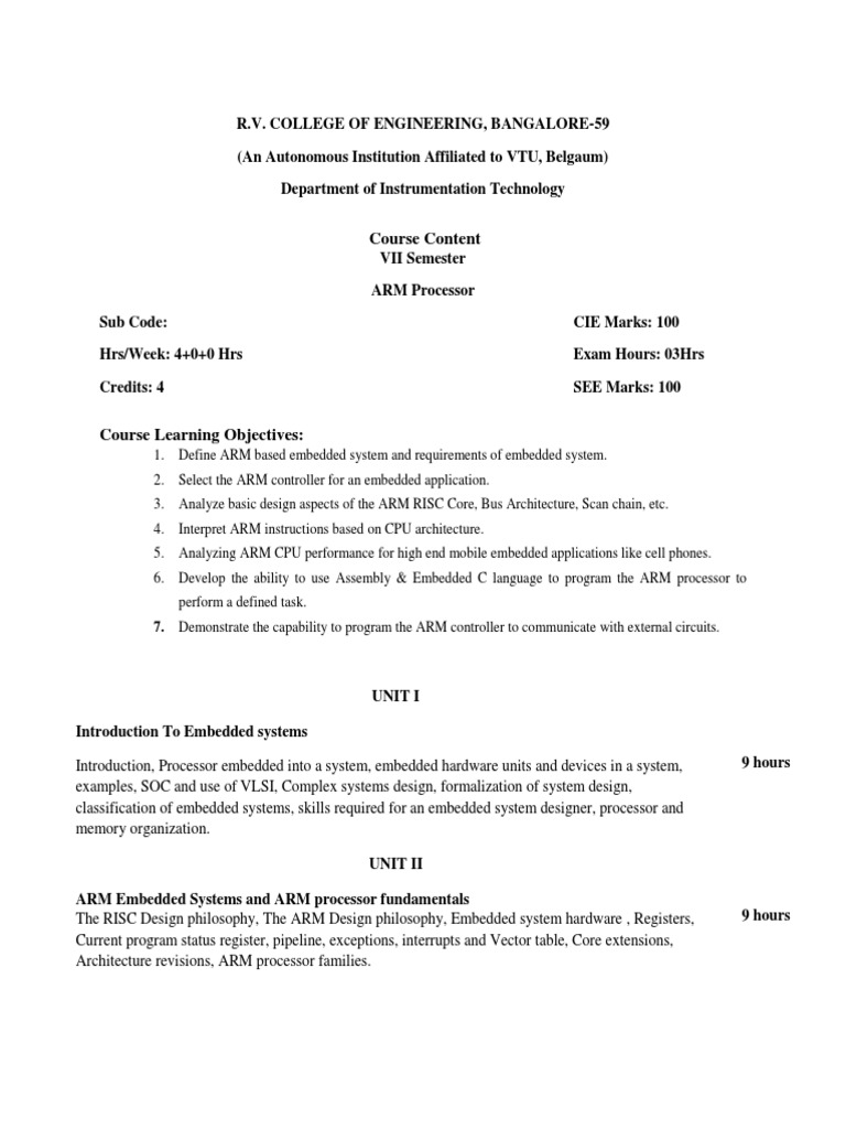 Course Content: 7. Demonstrate The Capability To Program The ARM ...