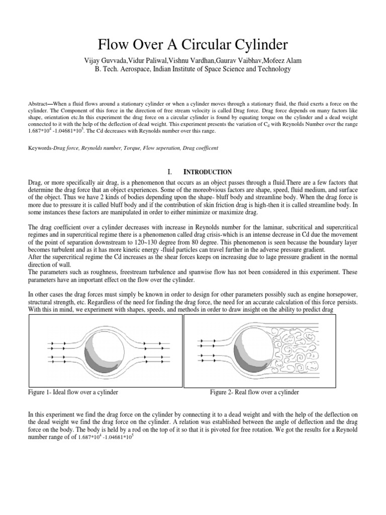 Flow Over A Circular Cylinder | PDF | Drag (Physics) | Reynolds Number