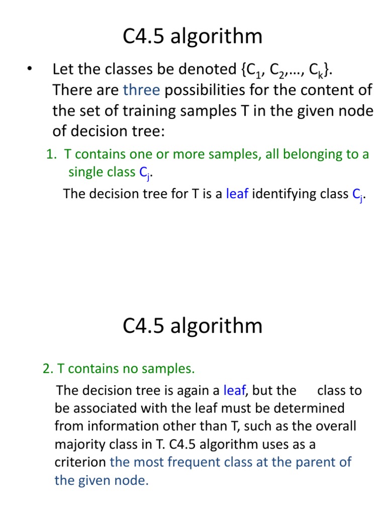 C4.5 Algorithm | PDF | Statistical Theory | Algorithms
