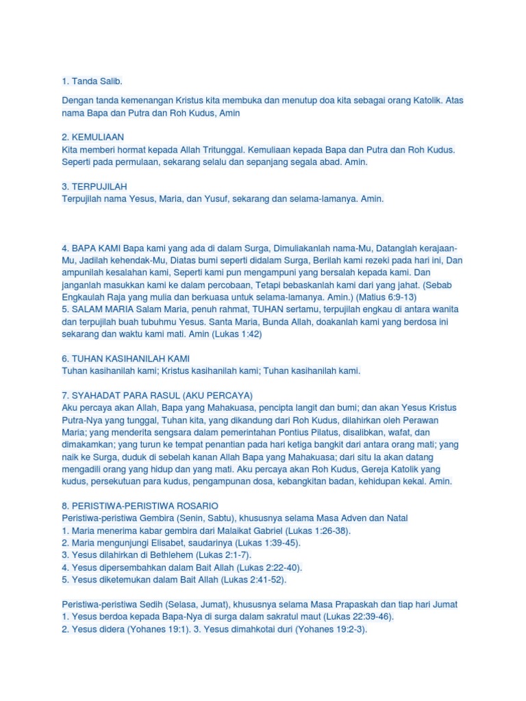 Doa Harian Katolik | PDF