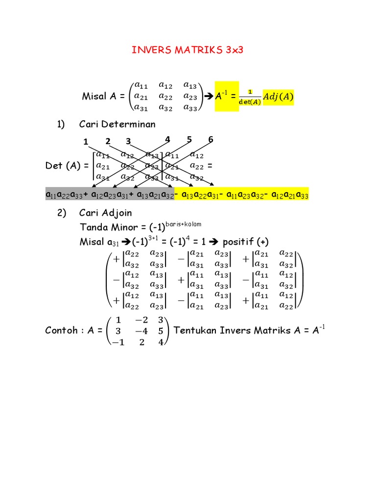 Invers Matriks 3x3 | PDF