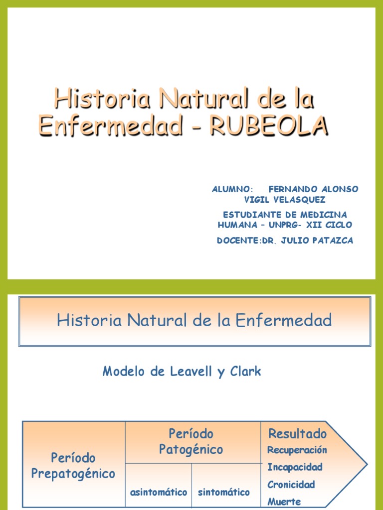 Historia Natural de La Enfermedad RUBEOLA Fernando Vigil Velasquez ...
