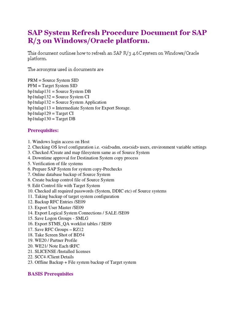 System Refresh With Screenshot | PDF | Oracle Database | File System
