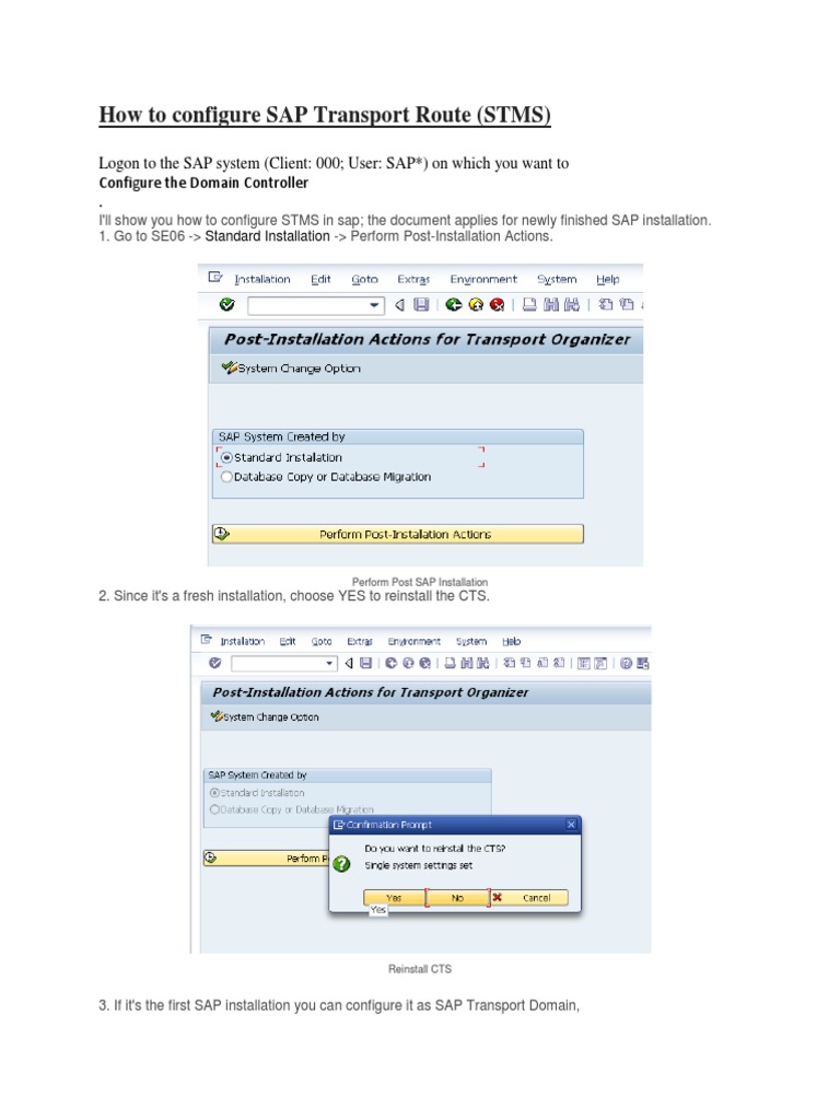 STMS Configuration Screen | PDF