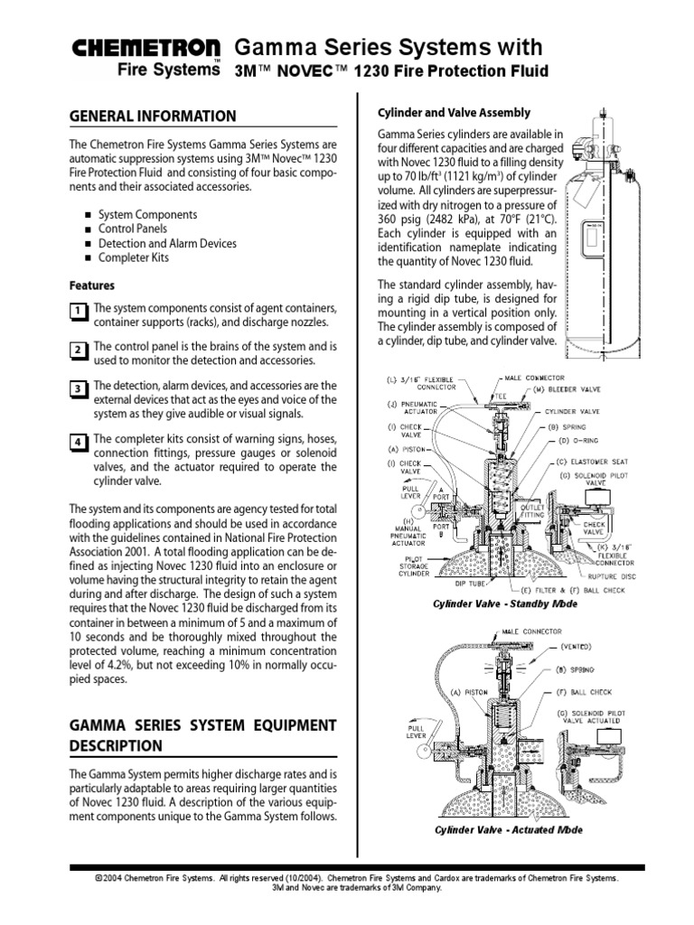 Chemetron Novec Gamma Specs.pdf | Valve | Oxygen