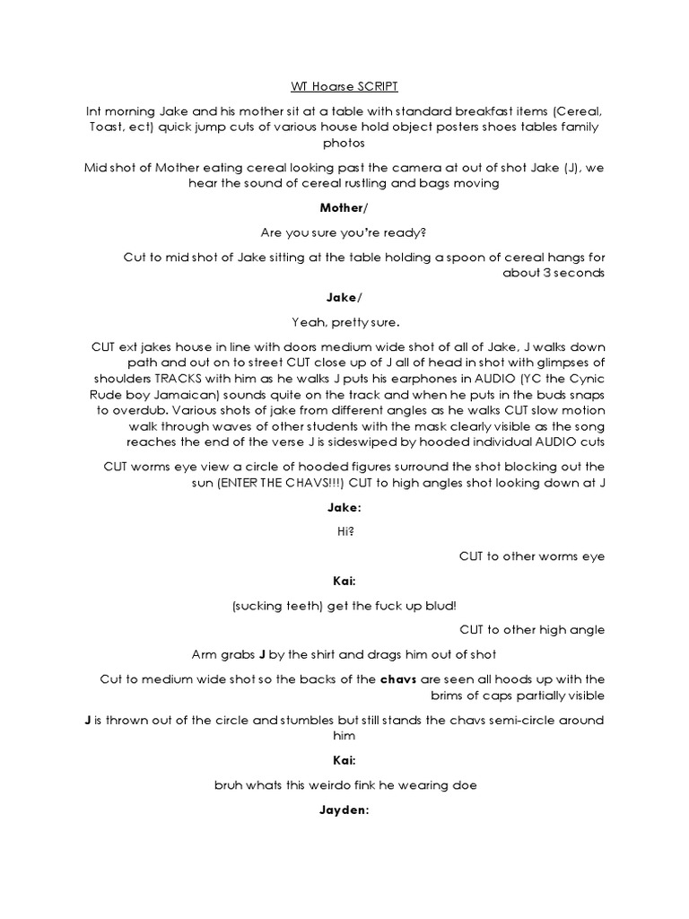 WT Hoarse Script | PDF | Leisure