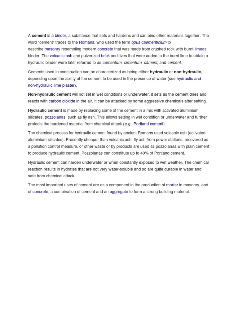 Binder Romans Masonry Concrete Lime Volcanic Ash Brick | PDF