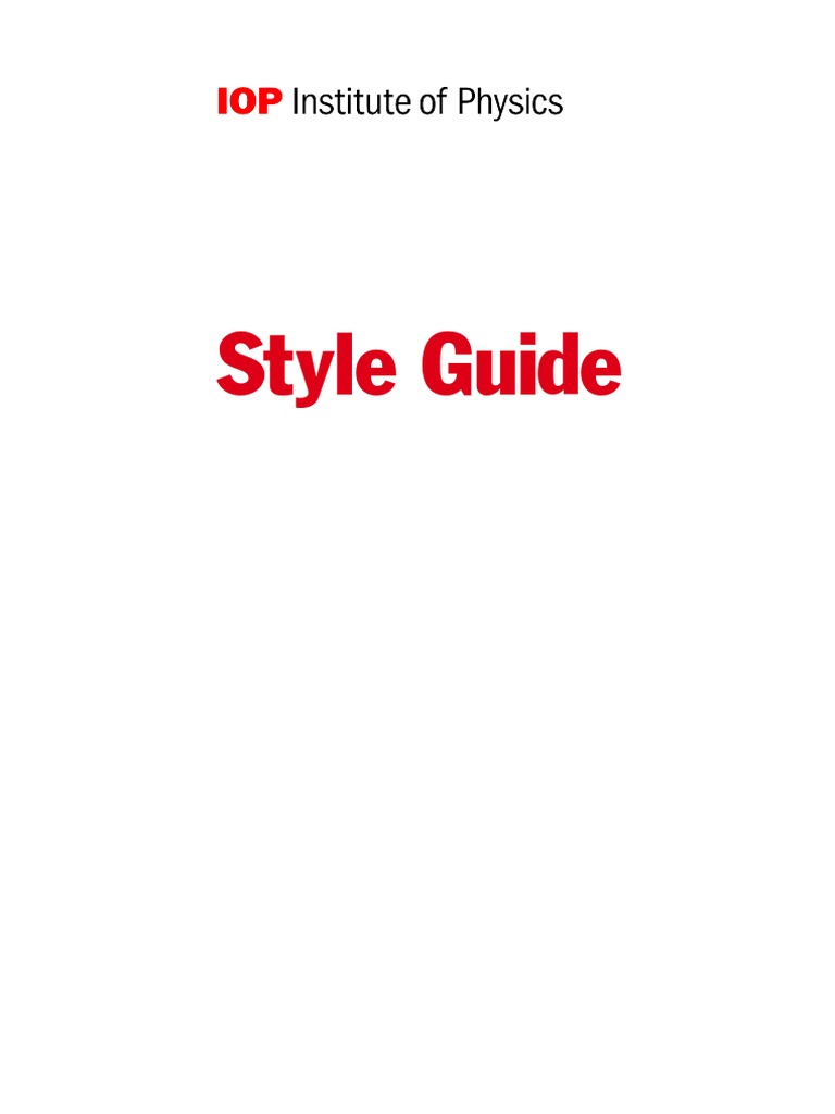 IOP Style Guide | PDF | Letter Case | Hertz