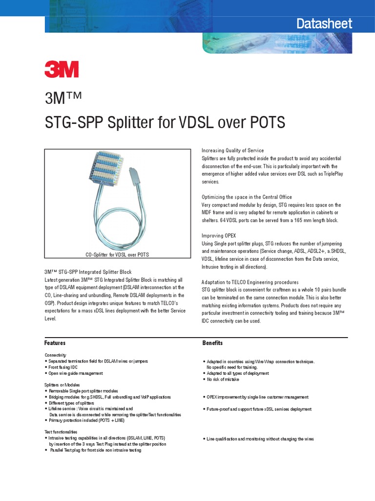 Datasheet - STG-SPP Splitter VDSL - POTS - With Protection - 07 - 405 ...