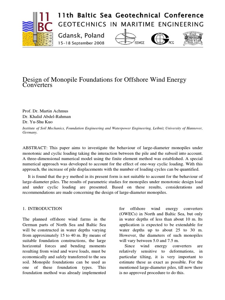 Monopile Design | PDF | Deep Foundation | Stress (Mechanics)
