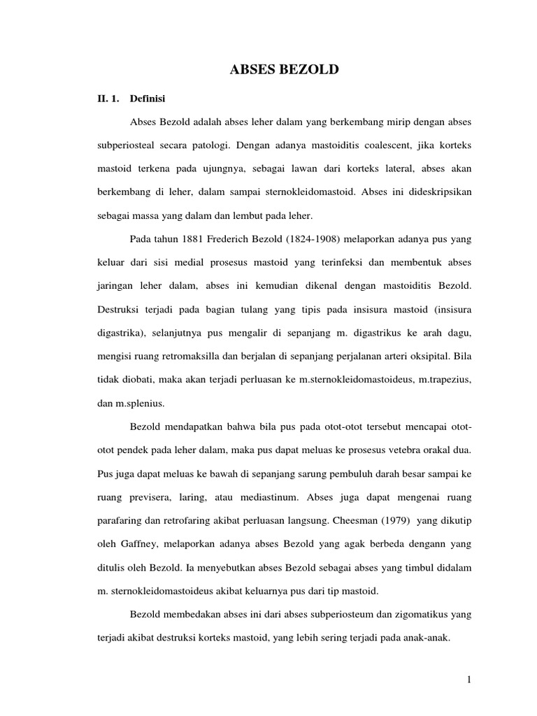 Abses Bezold: Definisi dan Patogenesis | PDF | Ilmu Sosial